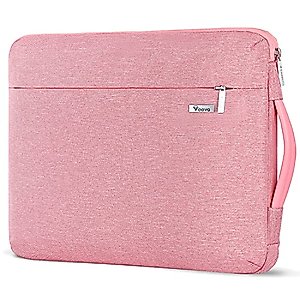 Voova Laptop Sleeve Case 15.6 Inch, 360° Protective Computer Carrying Bag Compatible with MacBook Pro 15 16 M1 Pro/Max,15-16 Inch Microsoft Hp Lenovo Dell Acer Asus Chromebook for Women Girls,Pink