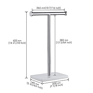 KES Hand Towel Stand with Marble Base, Hand Towel Holder for Bathroom, Hand Towel Rack for Vanity Countertop, SUS304 Stainless Steel, BTH210S20-2