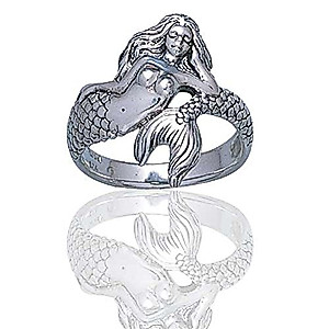 Sterling Silver Wrapped Sea Nymph Mermaid Ring Size 7(Sizes 4,5,6,7,8,9,10,11,12,13,14,15)