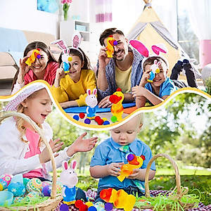 44 Pcs Bunny Easter Toy Easter Shoot Foam Balls 40 Foam Balls for Easter Basket Fillers, Easter Gifts, Easter Games, up to 16 Feet
