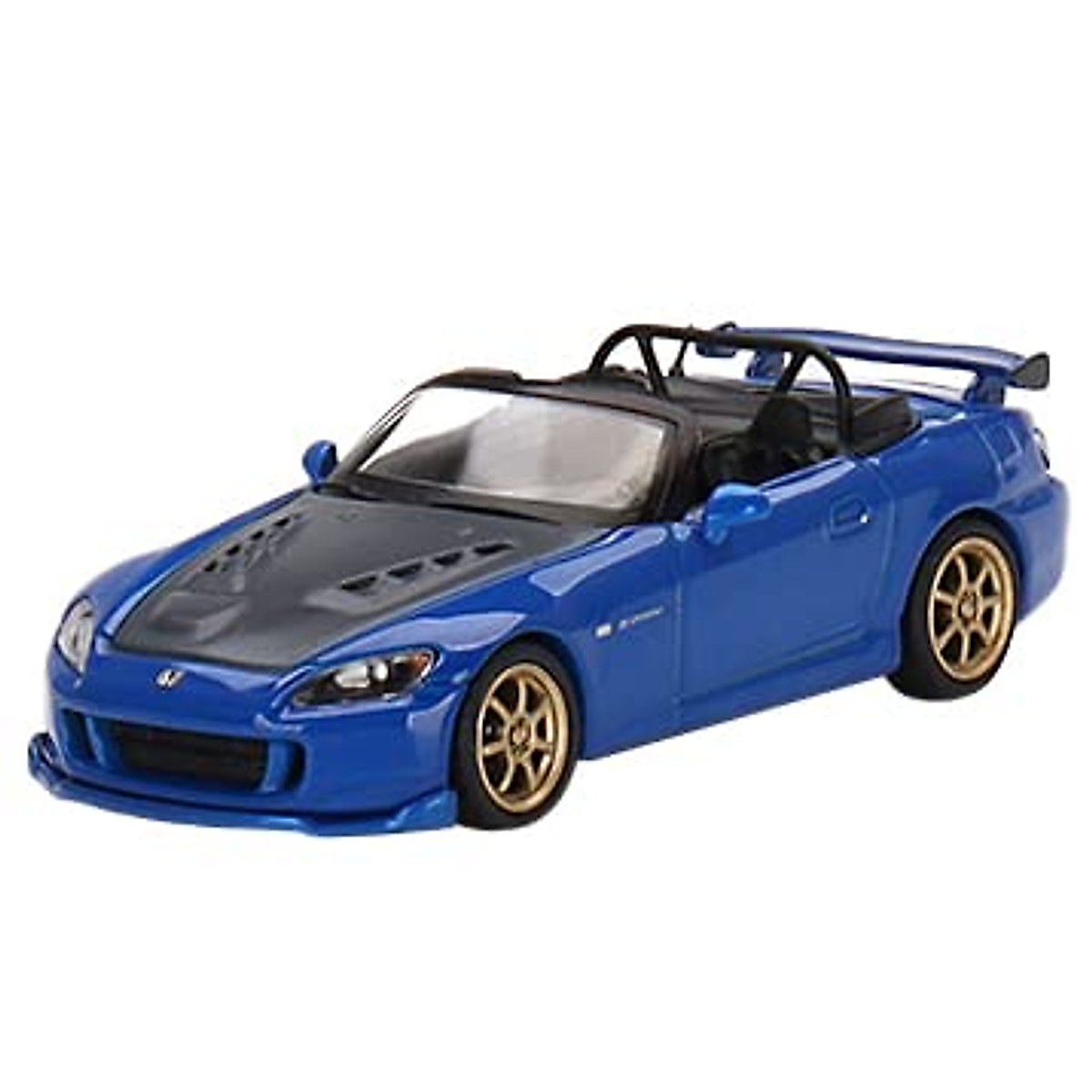 S2000 AP2 Mugen Convertible Monte Carlo Blue Pearl Metallic w/Carbon Hood Ltd Ed to 1200 pcs 1/64 Diecast Model Car by True Scale Miniatures MGT00493