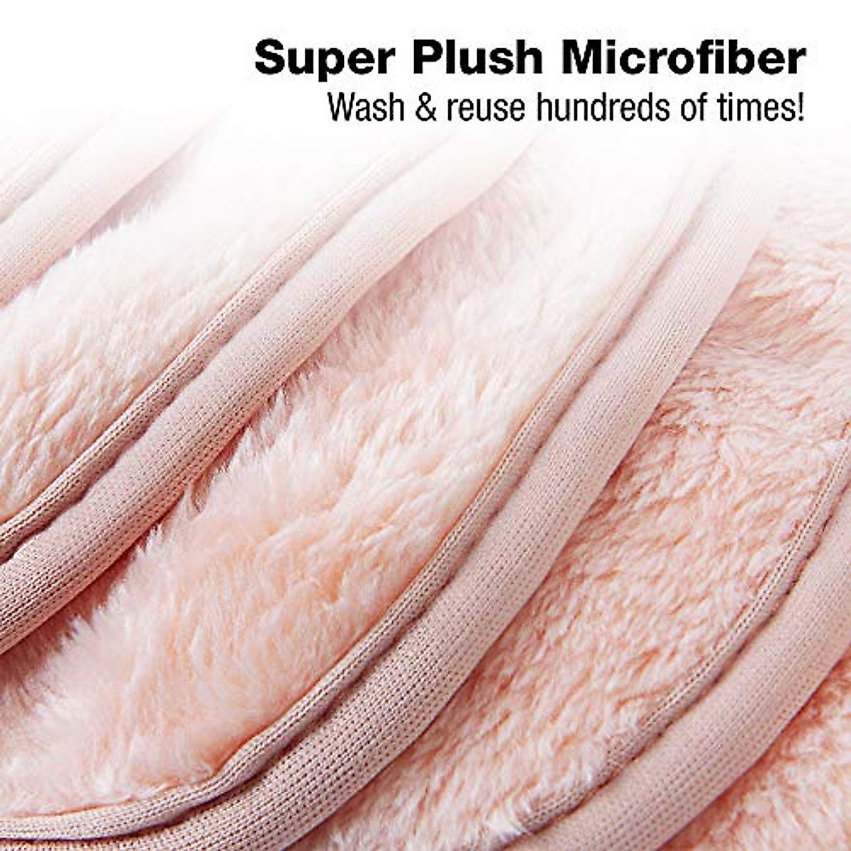 Eurow Makeup Removal Cleaning Cloth, Washable and Reusable, 5 by 5 Inches, Coral, Pack of 10