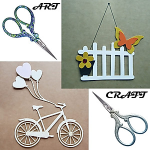 KISTARCH 2pcs 3.6inch Small Precision Embroidery Scissors,Sewing scissors with leather sheath cover for Needlework Craft Art Work Manual Sewing Handicraft DIY Tool Detail Cutting Everyday Use