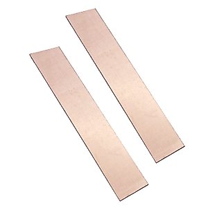 NIONSUPPLY 2pcs Pure Copper Anode 0.04''x1''x6'' (1mmx26mmx153mm) (19 GA) 99.9% High Purity Copper Electrode Strips Copper Electrode Strip for Copper Electroplating and Copper Plating