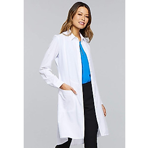 Infinity Cherokee Lab Coat For Woman With 2 Pockets Moisture Wicking & Wrinkle-Resistant Fabric 1401A, XL, White