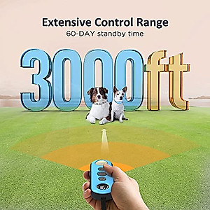 PATPET Dog Shock Collar for Dogs (10-100Lbs) - IPX7 Waterproof Rechargeable Long Control Range Training Collar with Remote for Small Medium Large Dogs