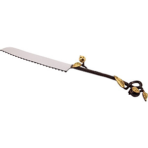 Yair Emanuel Challah Knife with Copper Pomegranate Branch