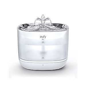 eufy Pet Water Fountain, SafeSip Pump Cat Water Fountain for Small Dogs and Cats, Dishwasher Safe Stainless Steel Cat Water Fountain, 3L Capacity, BPA-Free, Ultra-Quite, Easy to Clean