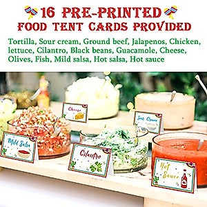Kitticcino Taco Bar Decoration Kit - Banner Sign Tents Garland for Fiesta Mexican Cinco De Mayo Themed Party Bachelorette Bridal Shower, Housewarming