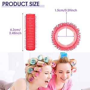 Syhood 36 Pieces Nylon Hair Rollers Curlers Set, Small Self Grip Salon Hairdressing Curlers Hair Rollers DIY Rat Tail Comb Hairdressing Tools for Women, Classic Colors Set