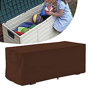 zhuolong Outdoor Deck Box Cover,Garden Waterproof UV Proof Storage Box Protective Cover (123x62x55cm)(Coffee)