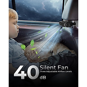 Car Fan for Driver and Passenger's Seat - Mini Portable USB Backseat Cooling Fan Kids Baby Quiet headrest Neck Fan Accessories with 3 Adjustable Wind Speeds for All Cars Vehicle Jeep Van RV Truck