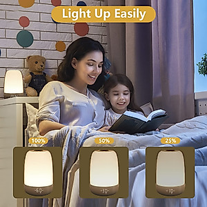 Firacer Touch Wake Up Night Light, Sunrise Alarm Clock, RGB Color Dimmable Small Beside Lamps for Bedrooms, Warm White Light with Sleep Aid Snooze Timer, for Kids, Friends Gift