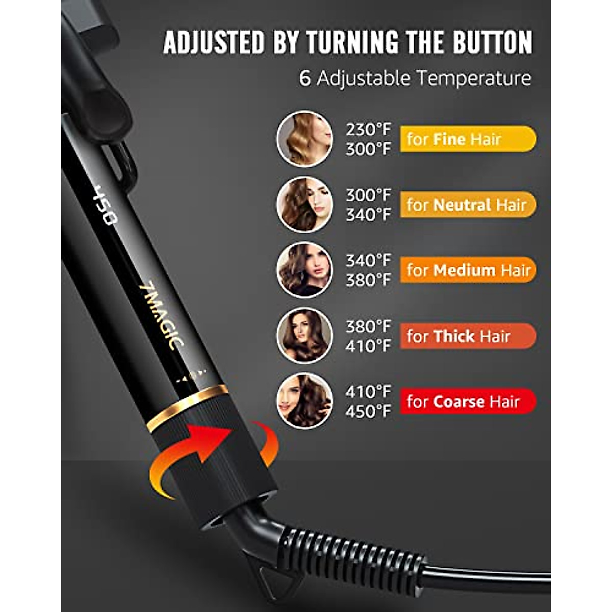 Hair Waver, 3 Barrel Curling Iron for Beachy Waves, Hair Crimper with LCD Temp Display, Ceramic Tourmaline Triple Barrels Curling Wand, Beach Waver Curling Iron with Dual Voltage, Black