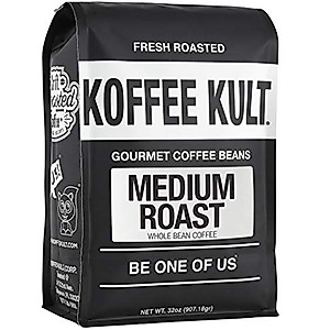 Koffee Kult Koffee Kult Medium Roast Smooth and Flavorful Medium Roast Coffee Beans- Perfect for a Relaxing Cup Anytime (Medium Roast, 32oz)