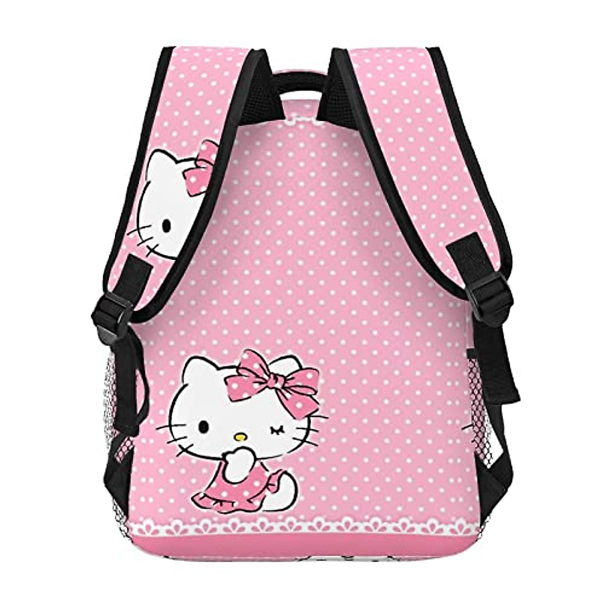 SOREC Wink Hello Cat Kitty Travel Backpack Lightweight Large Capacity Backpack Laptop Backpack For Women Pink Kawaii Kitty Daypack