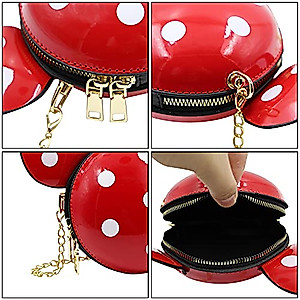 RARITYUS Kids Cartoon Mouse Crossbody Purse Cute Polka Dots Chain Shoulder Bag Satchel Handbag for Toddlers Boys Girls