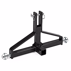 Titan Attachments Light Duty 3 Point 2" Trailer Receiver Adapter Hitch Fits Category 1 Tractors, Quick Hitch Compatible, 2000 LB Towing Capacity, 2"x2" Steel Drawbar