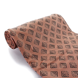 Cocoa and Black Diamond Boho DBP Fabric - Double Brushed Polyester 4 Way Stretch - 1 yard