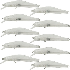 10pcs Unpainted Crank Bait Fishing Body Minnow Bait top Water 92mm 6.8g Blank Lures Clear Hard 8187 Free 5mm Eye