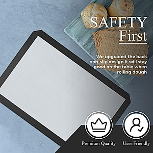 Large Silicone Baking Mat (15.7'x23.6') with Measurement Indicators, Non-Slip Surface, and Pastry Mat Sheet for Dough Rolling - Perfect for Creating Cookies, Macarons, and Bread - Pack of 2