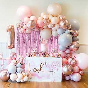 2 Pack Pink Foil Fringe Curtains Streamers Party Decorations 3.3 x 8.2 ft, Pink Tinsel Curtain Fringe Backdrop for Parties, Door Fringe Birthday Streamers, Barbie Backdrop Birthday Party Decorations