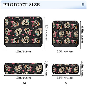 Sugar Skulls Seat Belt Covers for Baby Kid's Car Seat Strap Shoulder Seatbelt Covers 2 Pack Super Soft Car Seat Neck Cover for Boys Girls Adults Babies 6.5 in