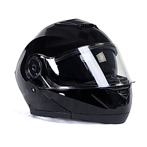 Milwaukee Helmets MPH9815DOT Breeze Gloss Black Advanced Motorcycle Modular Helmet Biker w/Drop Down Visor - Small