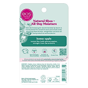 eos Natural Shea Lip Balm- Honey Apple, All-Day Moisture, Made for Sensitive Skin, Shea Lip Care Products, 0.25 oz