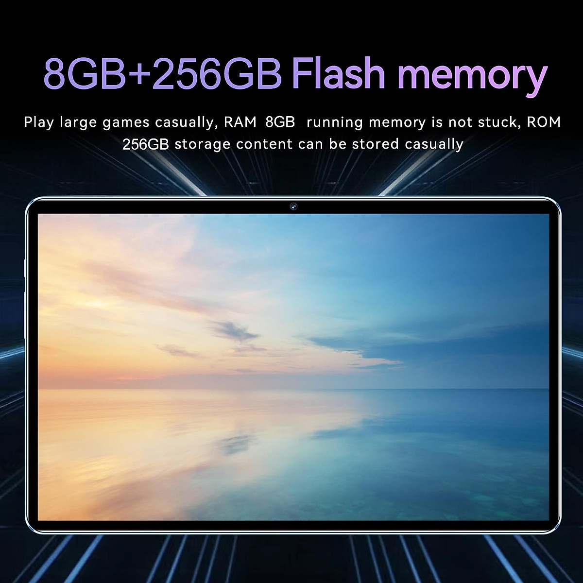 Sxhlseller Android12 Tablet 10.1 inch Tablets with 8GB RAM 256GB ROM, GPS, 8 Octa Core Processor, 1920x1080 IPS Touch Screen, 16MP 8MP Dual Camera, Face, Bluetooth5.0, Green (US Plug)