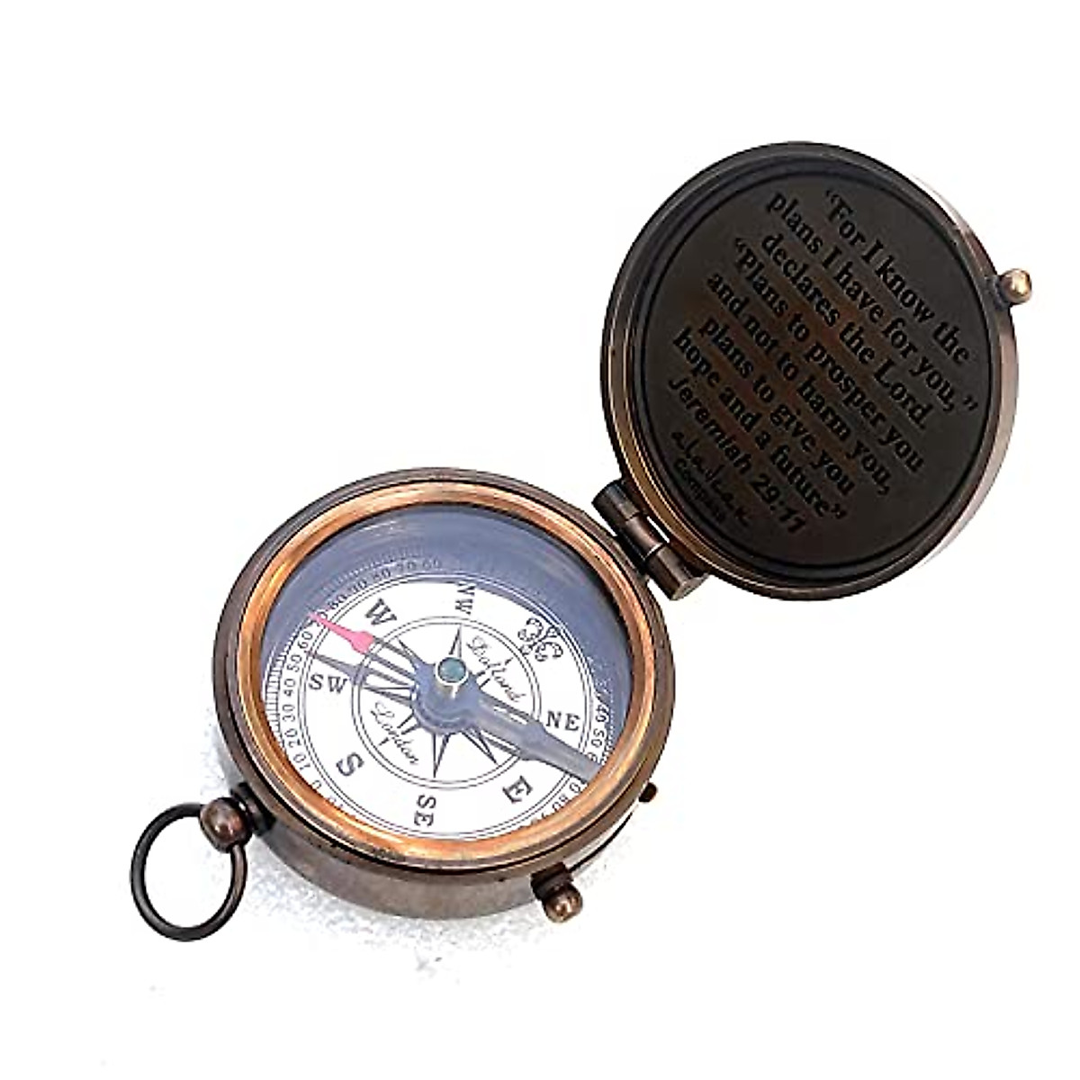 Gift for Brother Brass Compass | Engraved Gift idea from Brothers & Sisters for Birthday Gifts for Brother, Anniversary, Baptism, Confirmation Present (Brother I Love You)