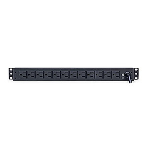CyberPower PDU15B6F12R Basic PDU, 100-125V, 15A (Derated to 12A), 18 Outlets, 1U Rackmount