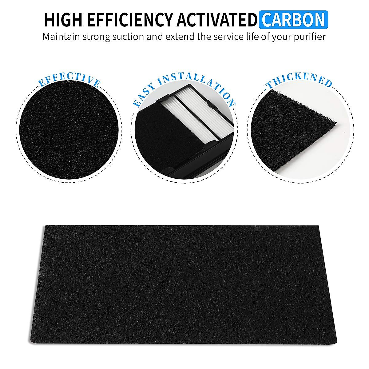 Gazeer True HEPA Filter B (4 Pack) + Carbon Pre Filter(4 Pack) Compatible with Holmes HAPF600 HAPF600D HAPF600D-U2,Replacement Holmes HEPA Air Filter
