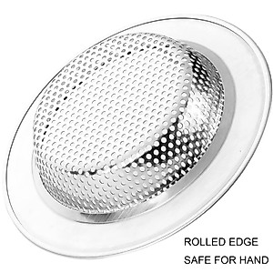 FURNIFE 2PCS Kitchen Sink Strainer - Stainless Steel Sink Strainers for Kitchen Sinks, Large Wide Rim 4.5" Diameter