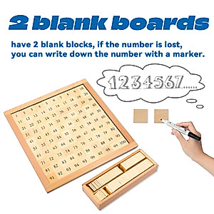 Montessori Toys for 3+ Year Old Hundred Board, Consecutive Counting Numbers 1-100 for Learning & Educational Toy- Math Games Board,Montessori Math Materials for Large Size 13.7" X 13.7 "X 0.4"