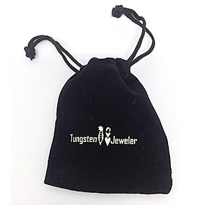 Ring for Men and Ring for Women Swinger Black Ring Set His & Her's Matching 6mm / 8mm Black Brushed Center with Polished Edge Tungsten Carbide Wedding and engagement bridal Band Set