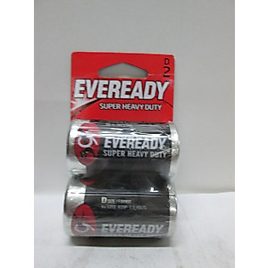 Eveready Super Heavy Duty D 1.5V Batteries - 2PACK
