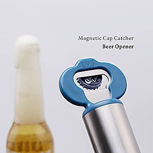 KITCHENDAO 3 in 1 Wine Bottle Opener Corkscrew with Foil Cutter, Beer Bottle Opener with Magnetic Cap Catcher, Works Easily Like Electric Opener, Wine Corkscrew, Gifts for Men and Women