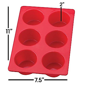 Mrs. Anderson's Baking Silicone 6-Cup Jumbo Muffin Pan, Non-Stick European-Grade Silicone Silicone