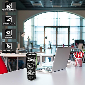 FOCIUZTA 40oz Tumbler with Lid, Insulated Cup, Travel Coffee Mug, Perfect Gift for Easter, Father's Day, Mother's Day, Birthday, Cannabis 420 Weed Design