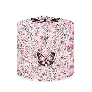 Yuresuaet Butterfly Electric Rice Cooker Cover for Kitchen Dust Protection 3 Quart Small Appliance Cover for Rice Cooker Water Resistant Portable with Pocket Easy to Use