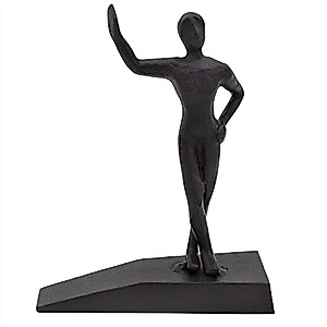 Darware Cast Iron Door Stopper, Leaning Strong Man; Decorative Standing Man Weighted Door Wedge