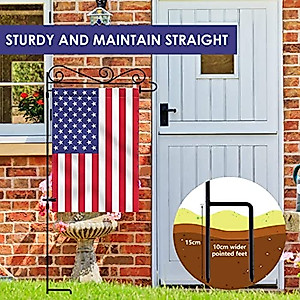 YEAHOME Garden Flag Holder Stand, Metal Powder-Coated Flagpole Premium Yard Flag Holder Weather-Proof for American Flag, Garden Flag, Outdoor Garden Decor