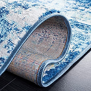 Safavieh Jasper Collection Area Rug - 8' x 10', Navy & Ivory, Modern Abstract Design, Non-Shedding & Easy Care, Ideal for High Traffic Areas in Living Room, Bedroom (JSP140N)