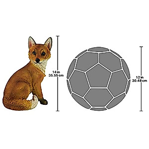 Design Toscano QL56241 Woodie The Woodland Fox Garden Animal Statue, 14 Inch