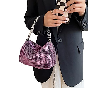 Bling Rhinestone Hobo Bag for Women Crystal Evening Handbag Underarm Bag Tote for Party Wedding