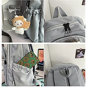 JHTPSLR Kawaii Backpack Japanese Cute Cat School Backpack with Plushies Aesthetic Backpack for Teen Girls Back to School Supplies (Blue)