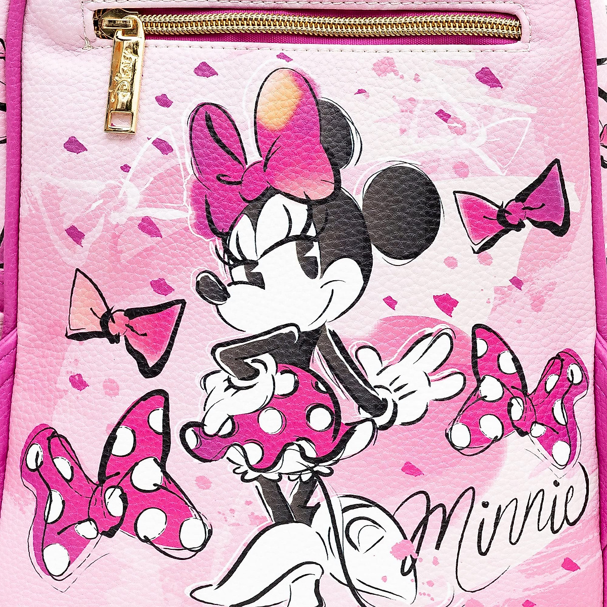 Wondapop Disney Minnie Mouse 11" Vegan Leather Fashion Mini Backpack