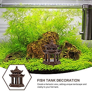 POPETPOP Aquarium Decoration Ceramic Fairy Garden Figurines Mini Pagoda Statue Fish Hideout Shelter Cave for Fish Tank Ornament Micro Landscape Decor