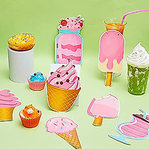 2 Pieces Ice Cream Banner Banner Ice Cream Theme Party Decoration Party Supplies Signs Streamer Decor for Events Holidays School Summer Pool Beach Kid Happy Birthday Party